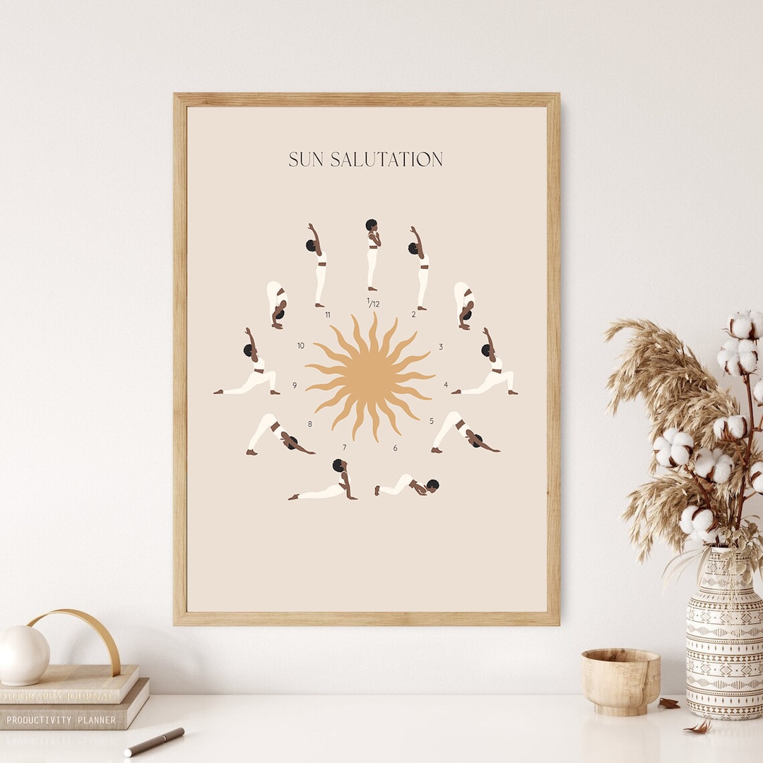 Sun Salutation Yoga Flow, Sun Salutation Yoga Poster, Surya Namaskar ...