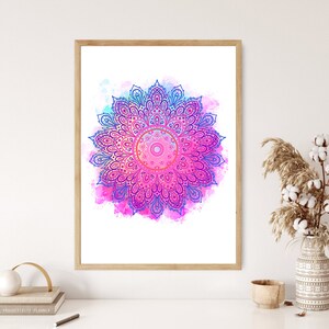 Watercolor Mandala Zen Poster, Mindfulness Poster, Zen Symbol ...