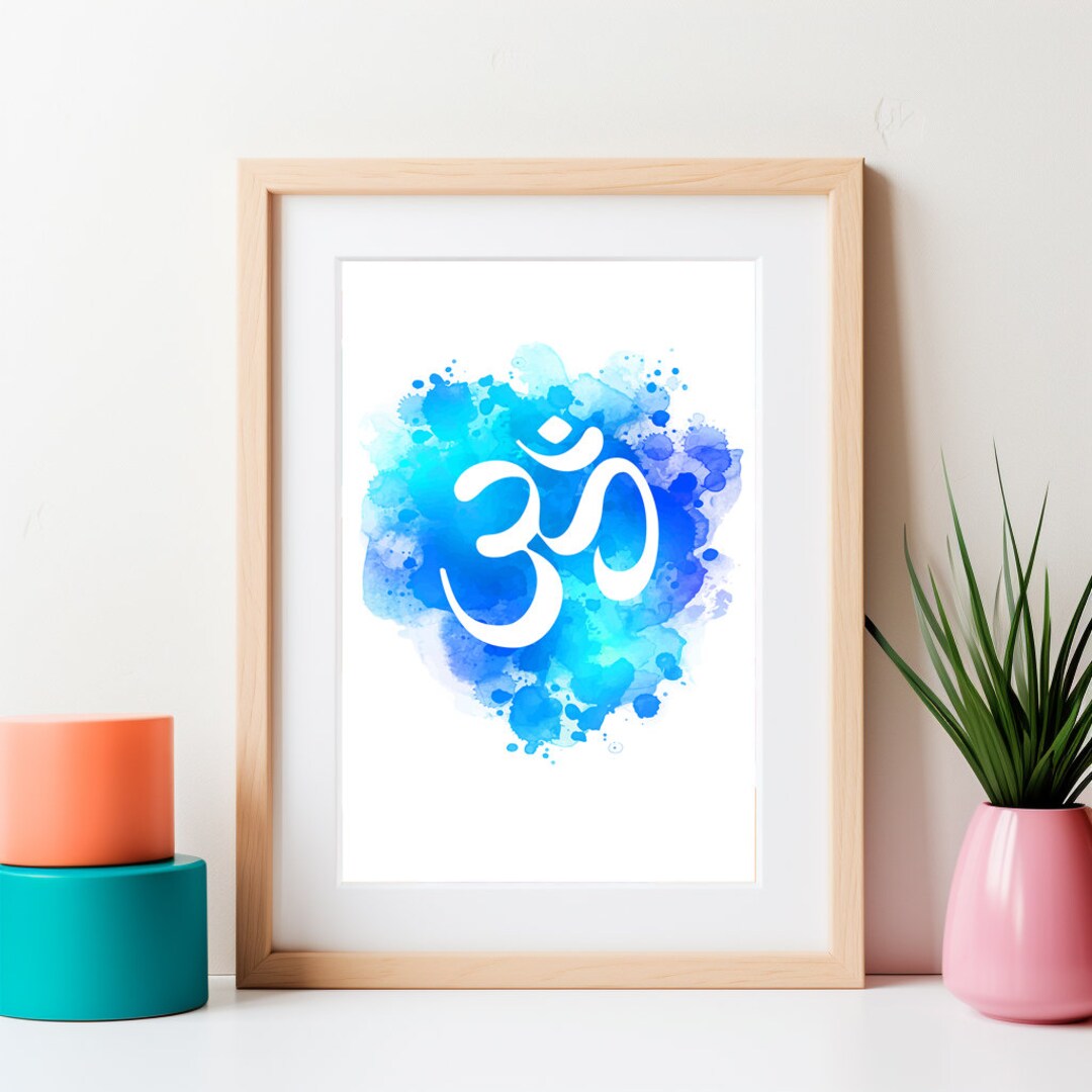 Watercolor Om Zen Symbol, Mindfulness Poster, Motivational Poster,yoga ...