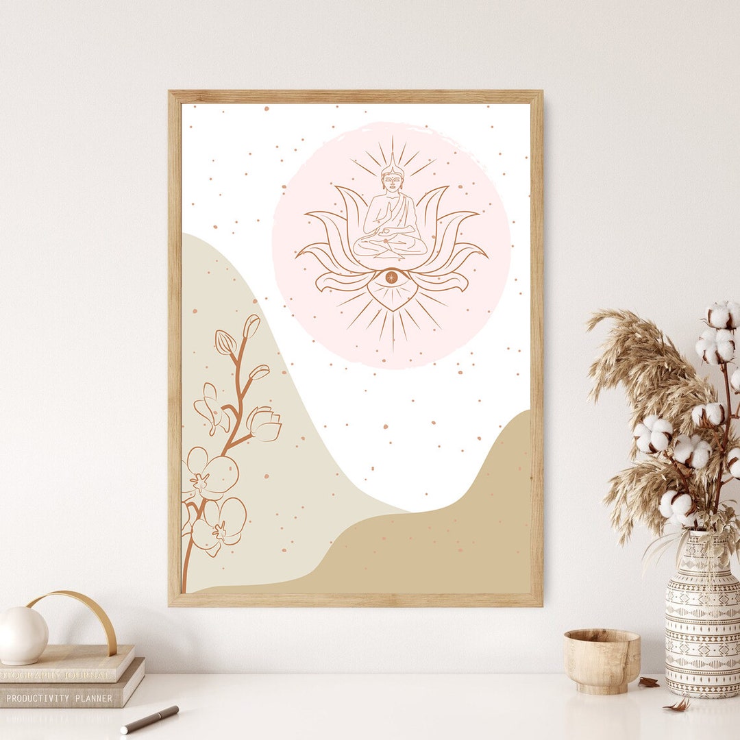 Buddha Poster, Buddha Zen Symbol, Zen Poster, Zen Wall Decor, Zen Art ...