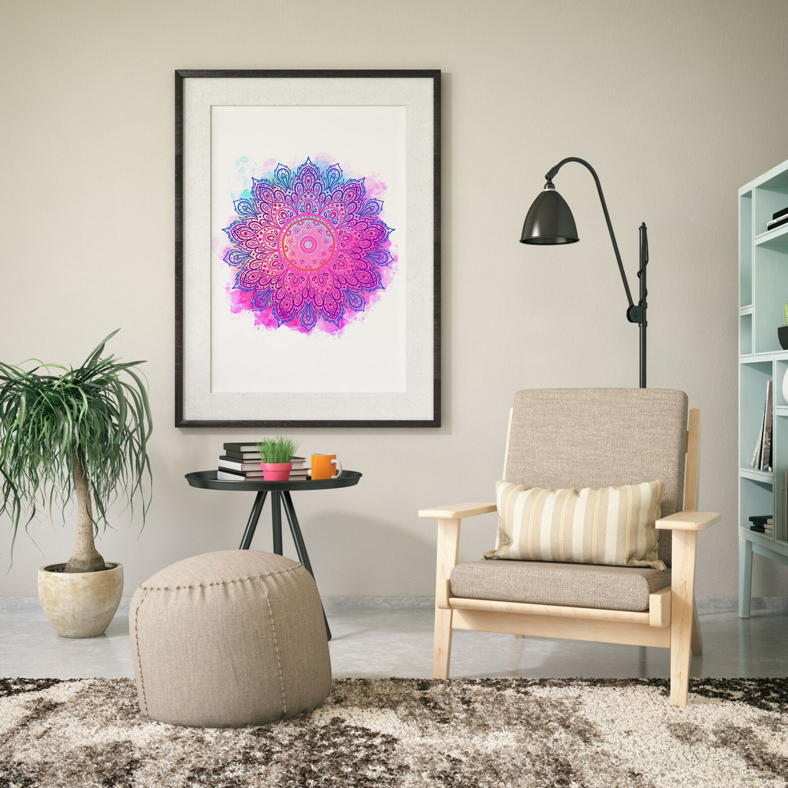 Watercolor Mandala Zen Poster, Mindfulness Poster, Zen Symbol ...