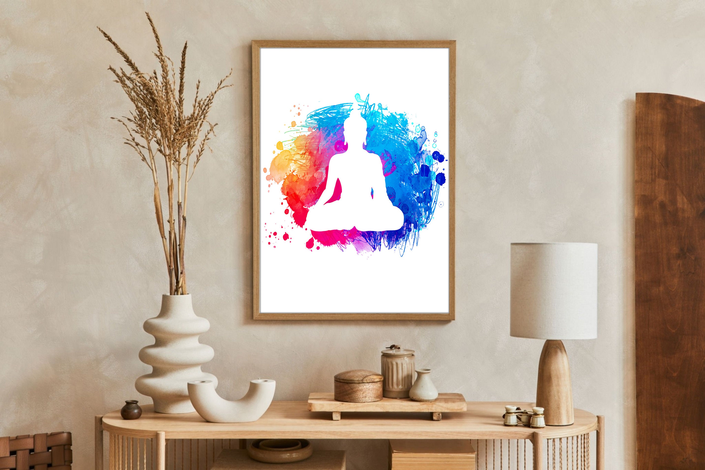 Watercolor Meditation Yogi Poster, Motivational Poster, Yoga Poster ...