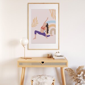 Reverse Crescent Low Lunge Pose Poster, Viparita Parivrtta Anjaneyasana ...