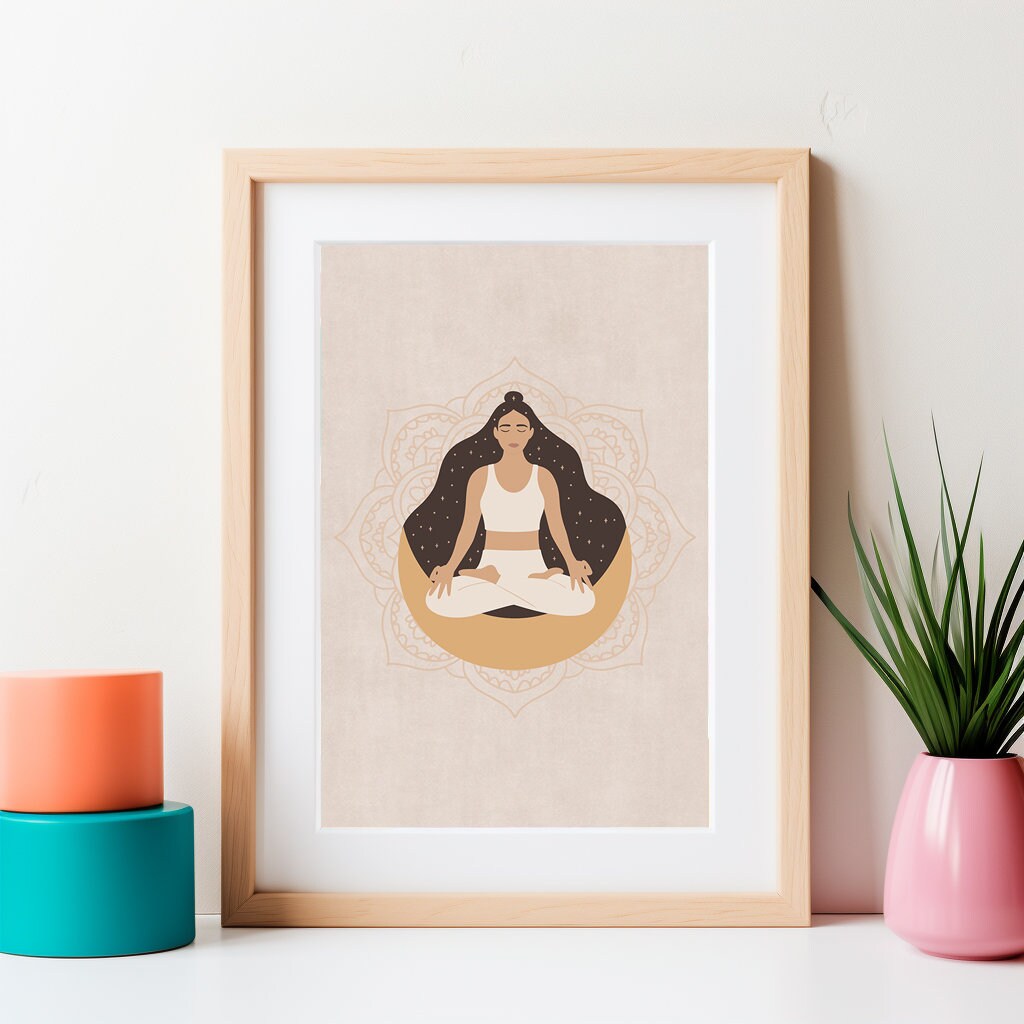 Easy Pose Yoga Poster, Lotus Pose, Yoga Poses, Yoga Poster, Yoga Pose Poster, Yoga Artwork ...