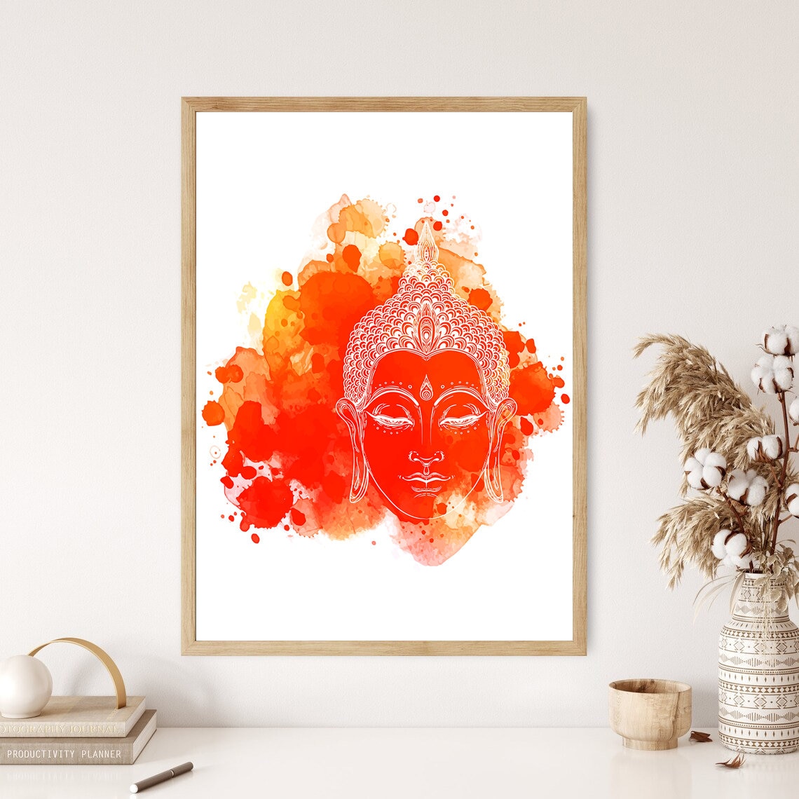 Watercolor Buddha Poster, Mindfulness Poster, Aura Poster, Yoga Poster ...