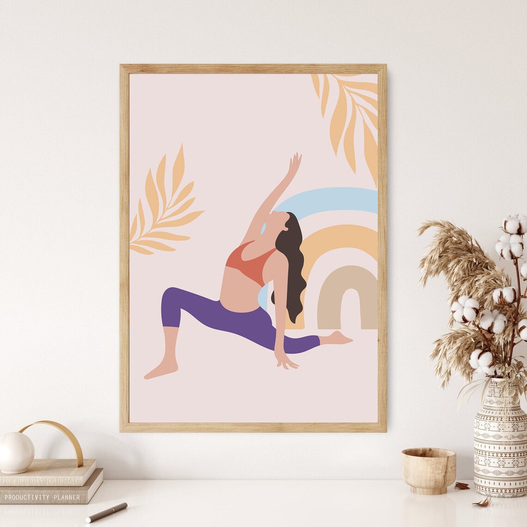 Reverse Crescent Low Lunge Pose Poster, Viparita Parivrtta Anjaneyasana ...