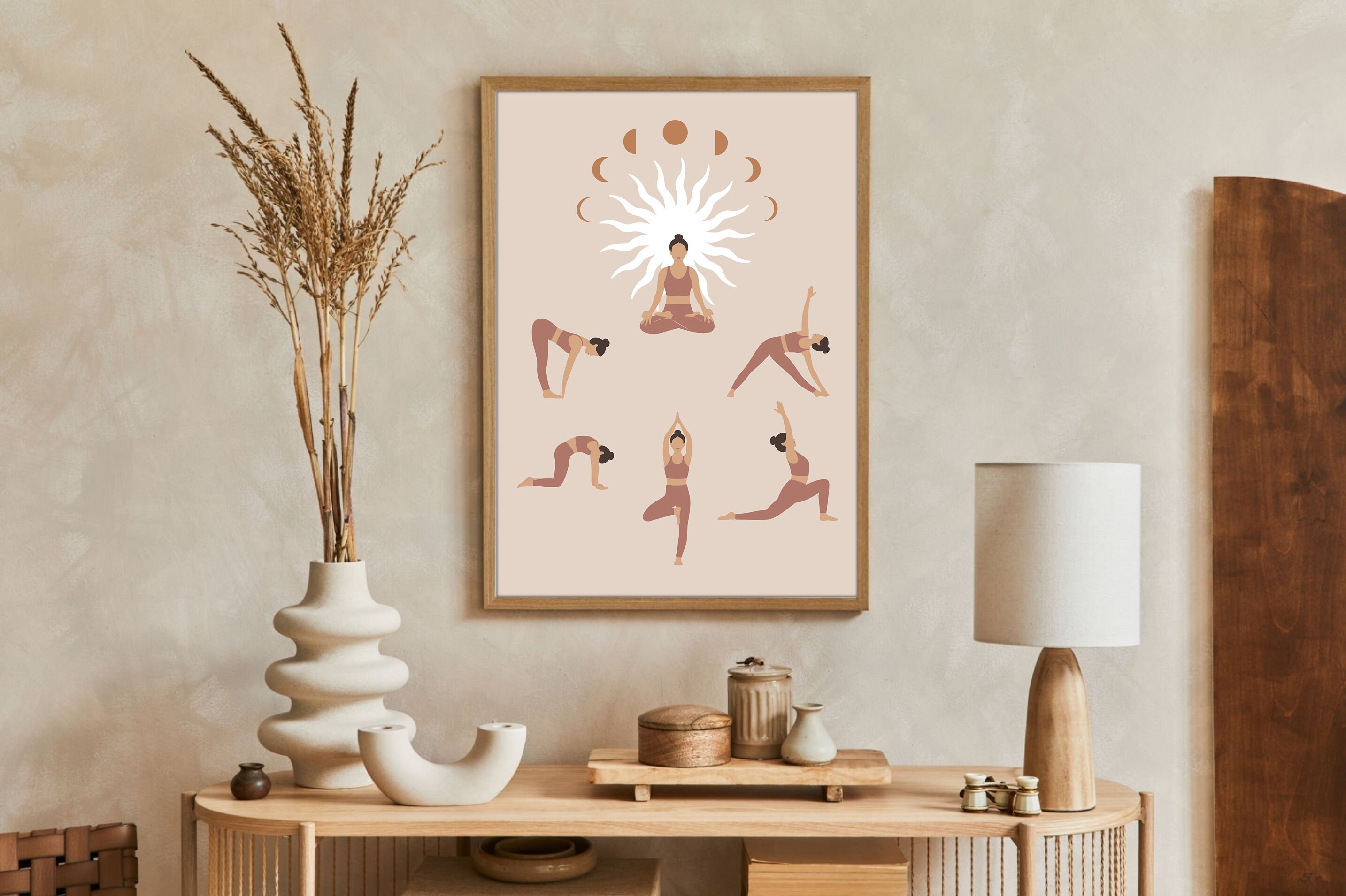 Moon Flow Yoga Poster, Yoga Poses, Yoga Poster, Yoga Pose Poster, Yoga ...
