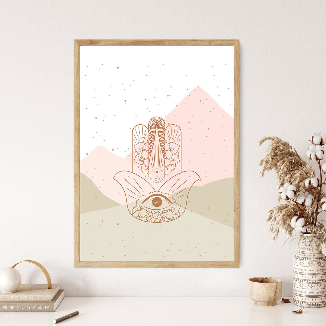 Hamsa Hand Zen Symbol, Zen Poster, Zen Wall Decor, Zen Art, Zen Print ...