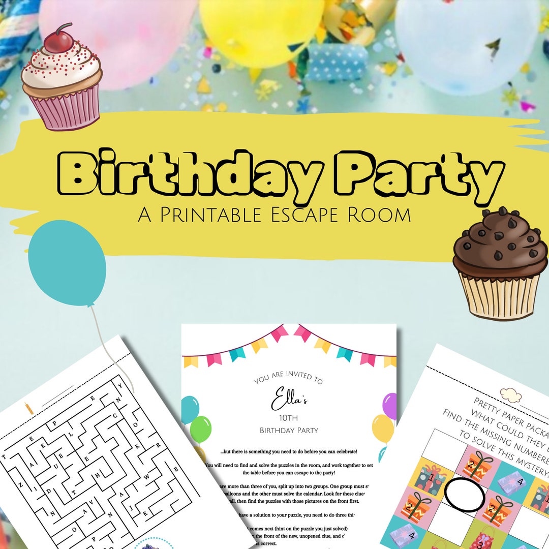 Birthday Party Escape Room, Printable Cupcake Game for Kids - Etsy