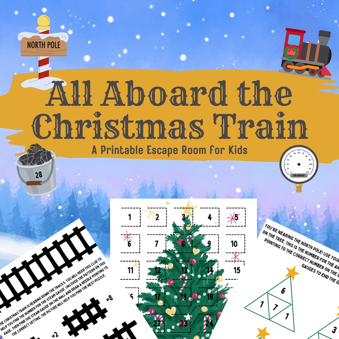 Christmas Train Escape Room for Kids: Instant Printable Game for the ...