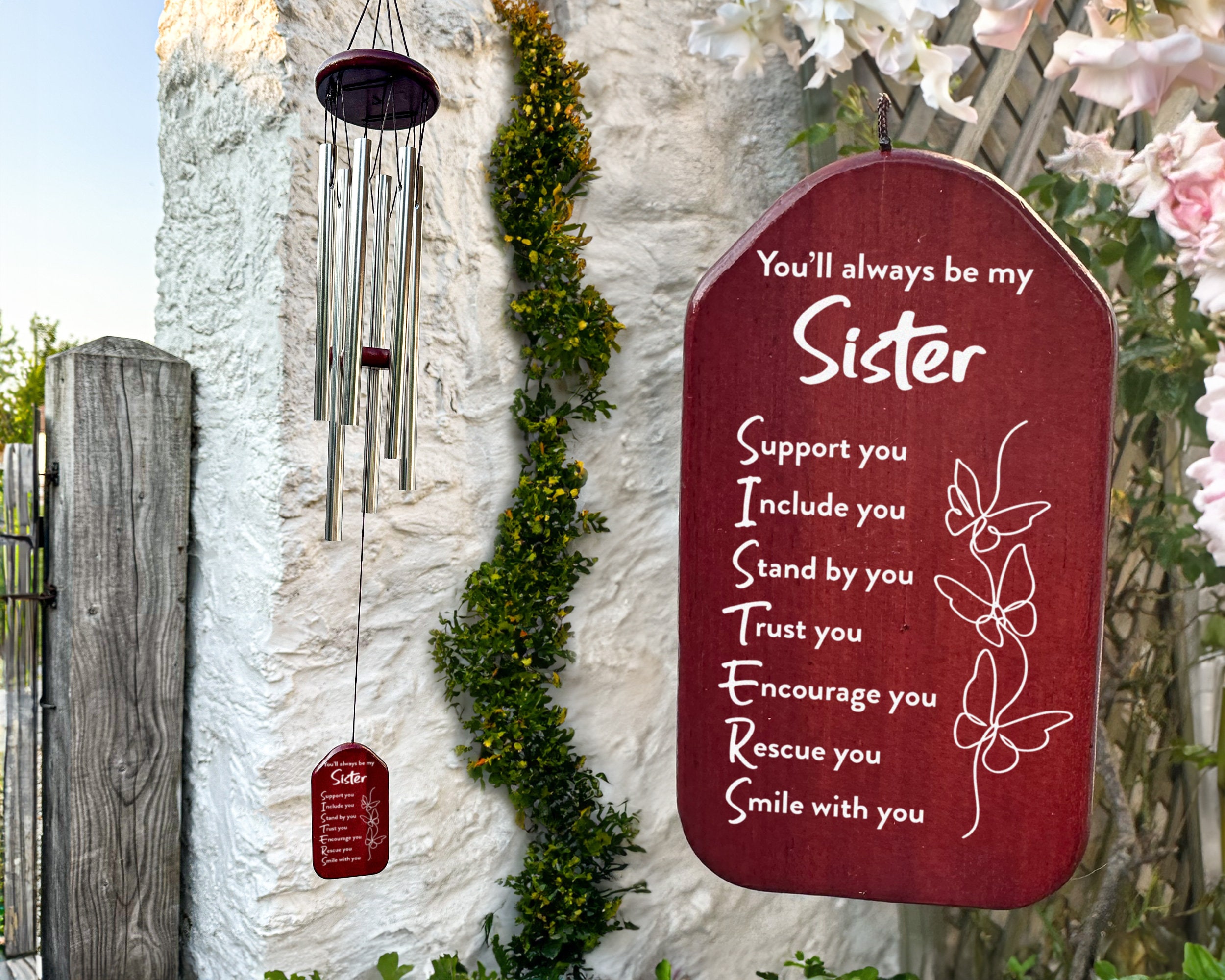 Natural Wood Sister Definition Windchime Gifts for Your Sibling You'll ...