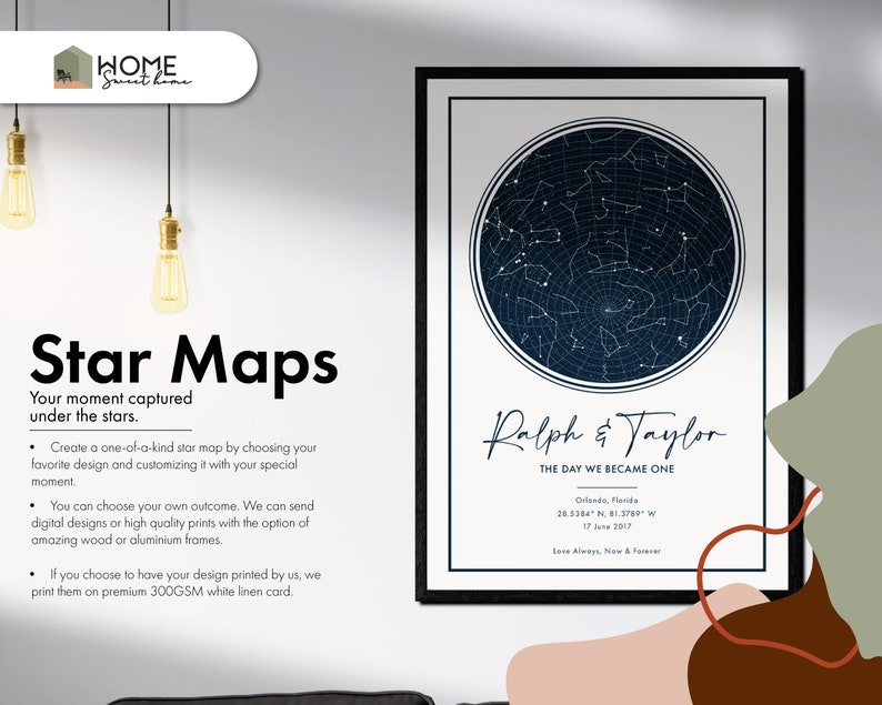 Mapa de estrellas personalizado mapa de estrellas de galaxia - Etsy México