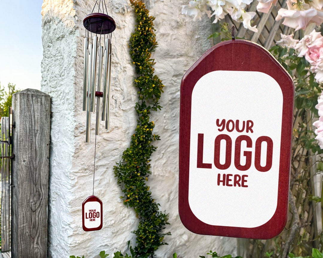 Personalized Logo Red Windchime, New Home Decor Your Logo Here ...