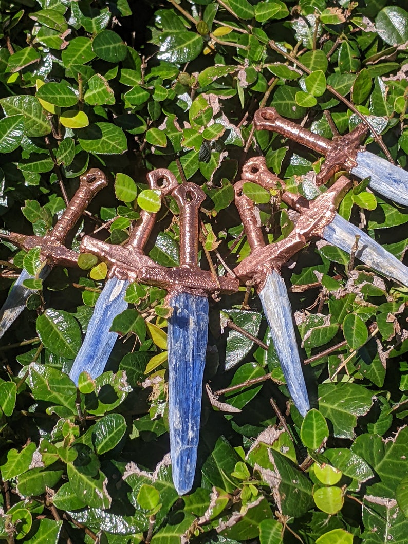 Nandaka Blue Kyanite Crystal Sword With Copper Hilt Truth Seeker - Etsy