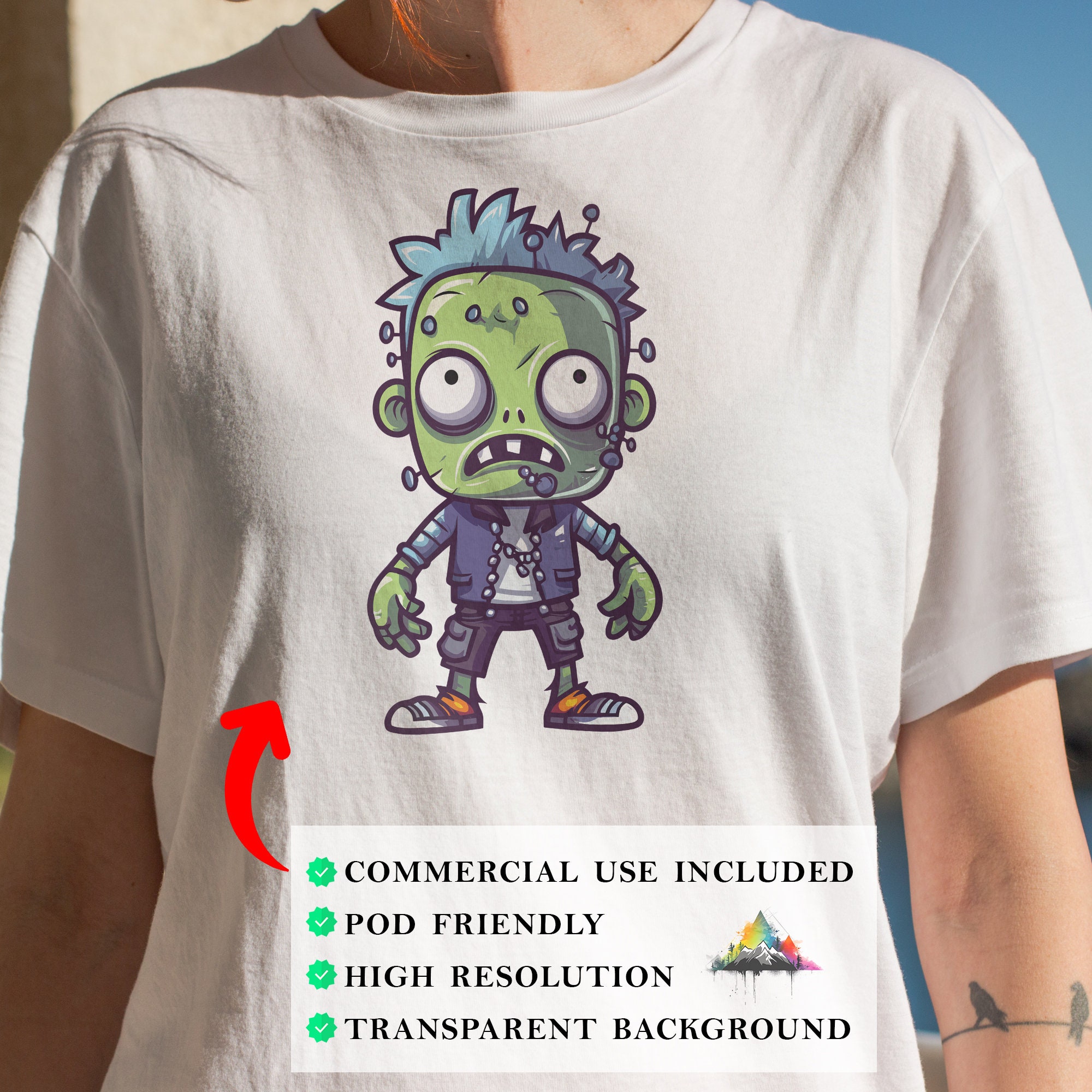 24 Zombie Cute Cartoon Clipart Bundle Spooky Green Graphics, Paper ...