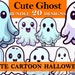 20 Cute Ghost Halloween Cartoon Clipart Bundle, Spooky Ghost Graphics ...