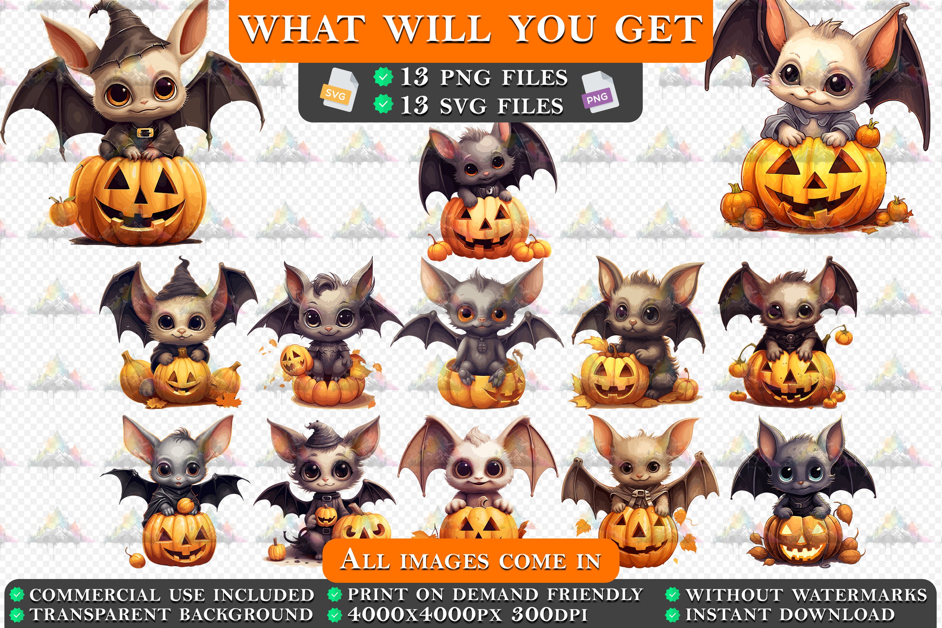 13 Bat Halloween Cute Cartoon Clipart, Spooky Graphics, Paper, Cute ...