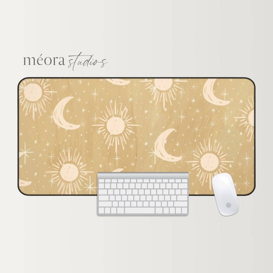 Pastel Desk Mat Cute With Sun Moon and Stars Desk Decoration - Etsy