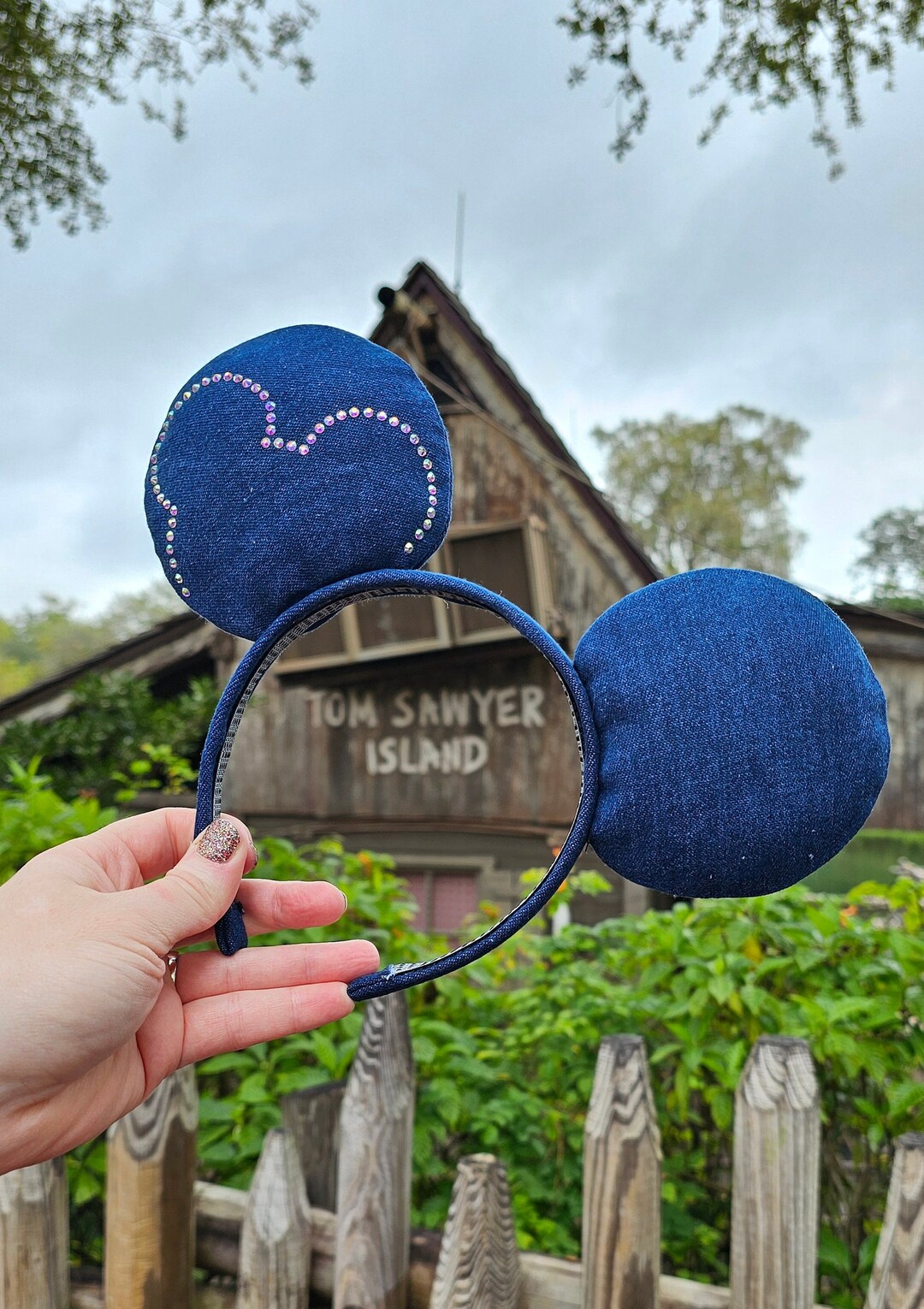 Mickey Mouse Ears Disney Headband Denim & Diamonds Inspired - Etsy