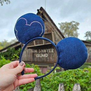 Mickey Mouse Ears Disney Headband Denim & Diamonds Inspired - Etsy
