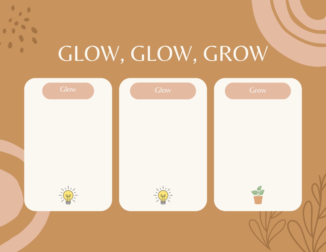 Glow, Glow, Grow Teacher Graphic Organizer for Parent Teacher ...