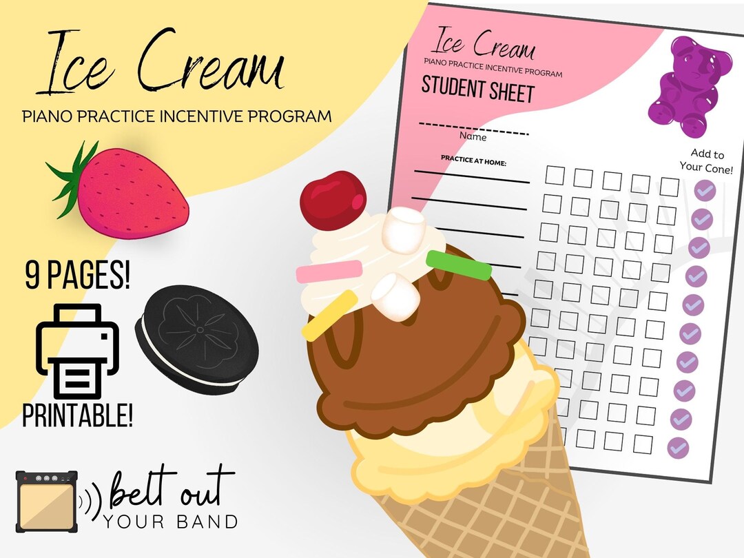 Piano Lesson Practice Incentive Program: Ice Cream - Etsy