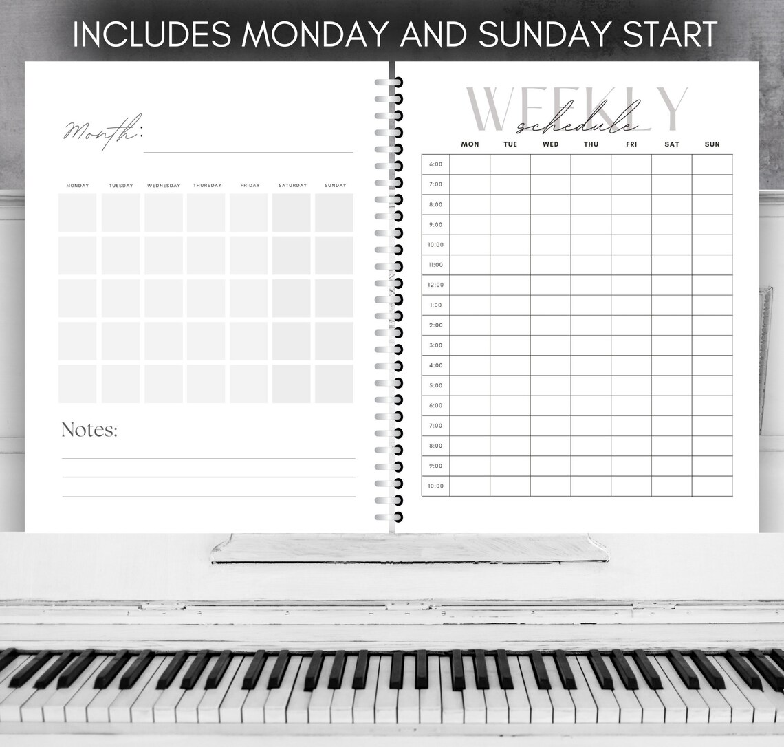 Piano Teacher Printable Planner Minimalist - Etsy