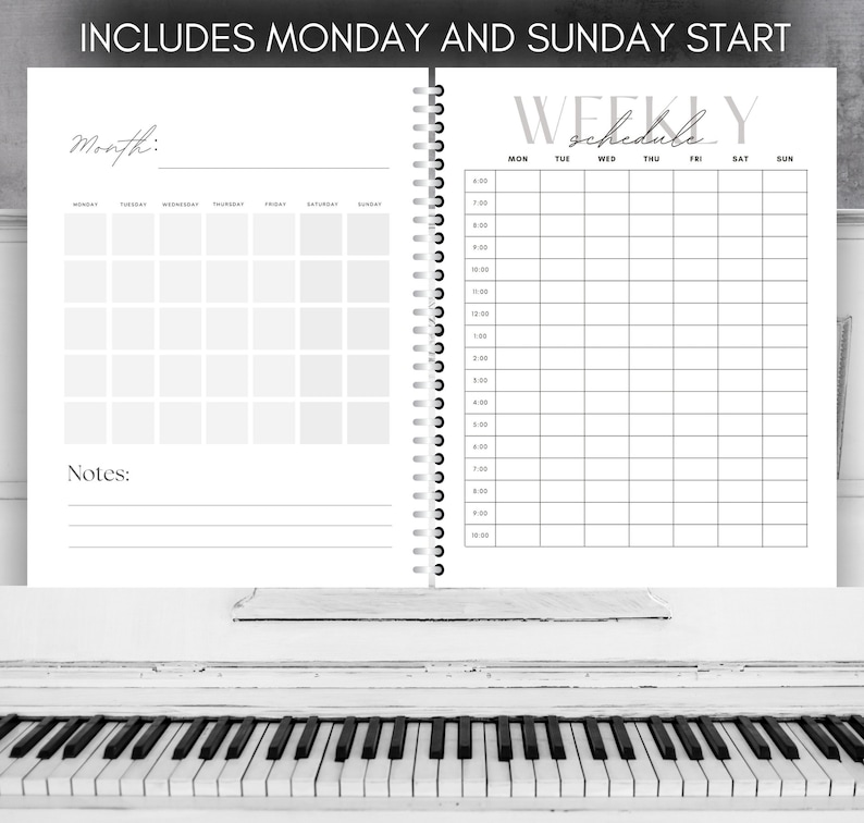 Piano Teacher Printable Planner - Minimalist - Etsy