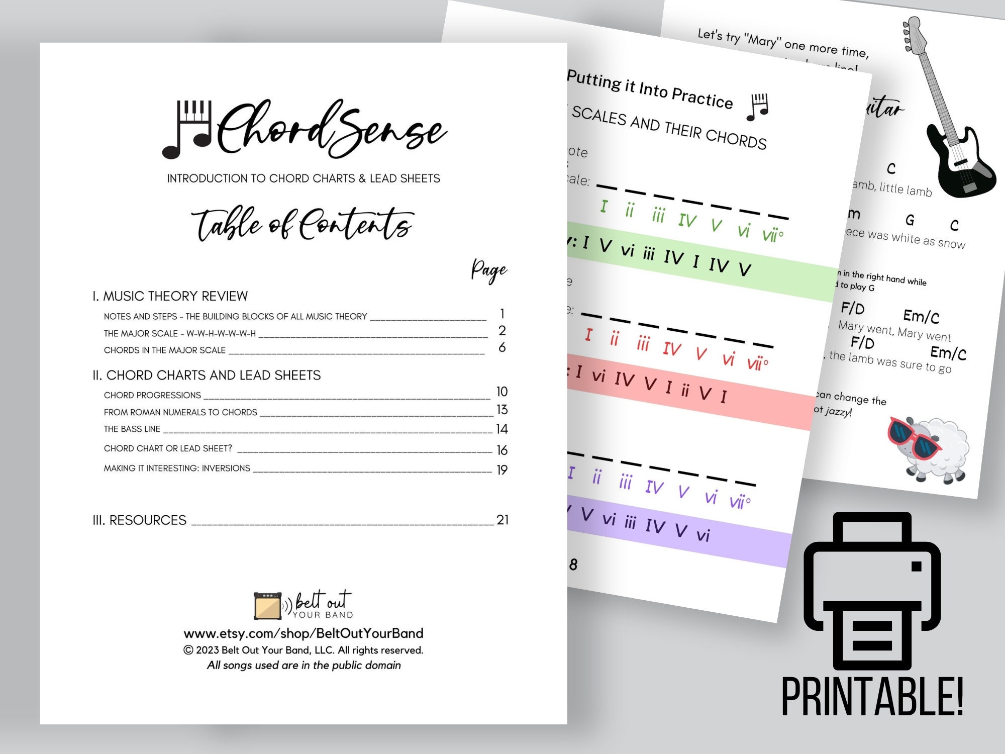 Chordsense - Chord Chart and Lead Sheet Printable Workbook for ...