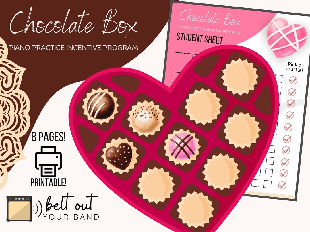 Piano Lesson Practice Incentive Program: Chocolate Box - Etsy