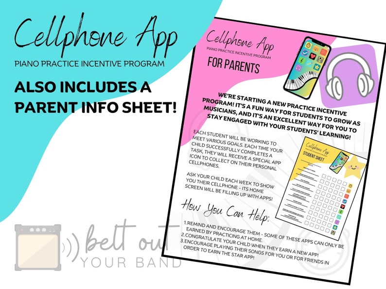 Piano Lesson Practice Incentive Program: Cellphone App - Etsy
