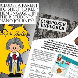 Piano Lesson Practice Incentive Program: Composer Explorer | Printable ...