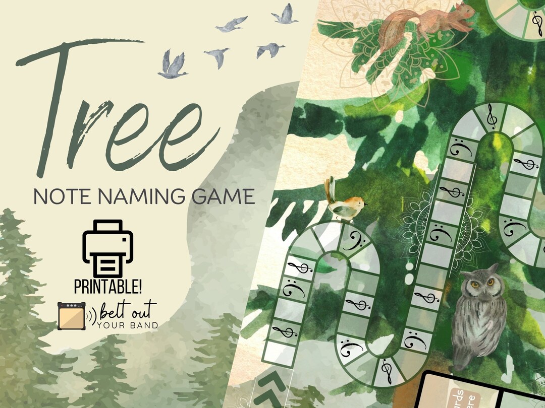Tree Note Naming Music Printable Game for Piano Lessons, Group or ...