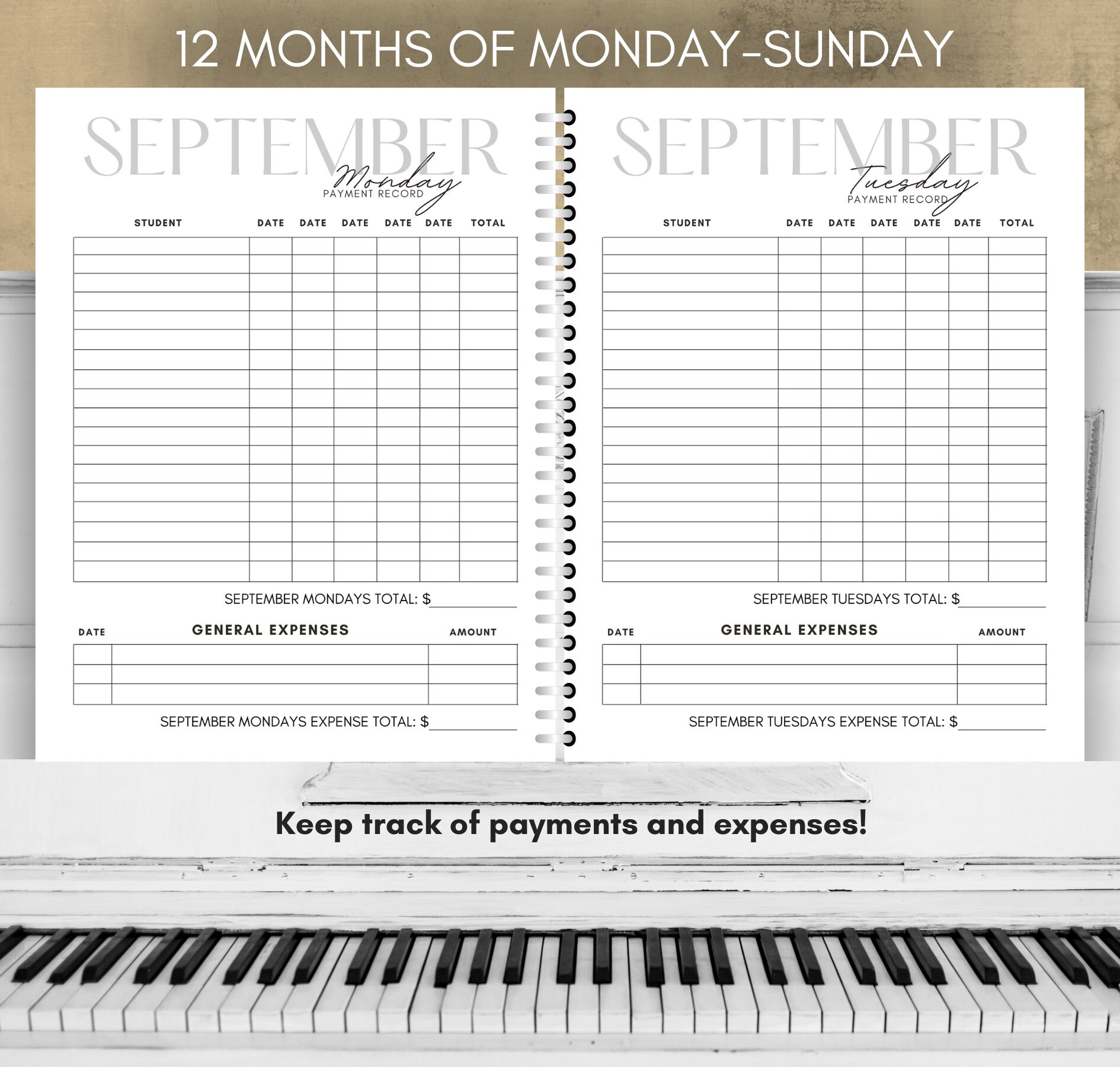 Piano Teacher Printable Planner - Pups - Etsy