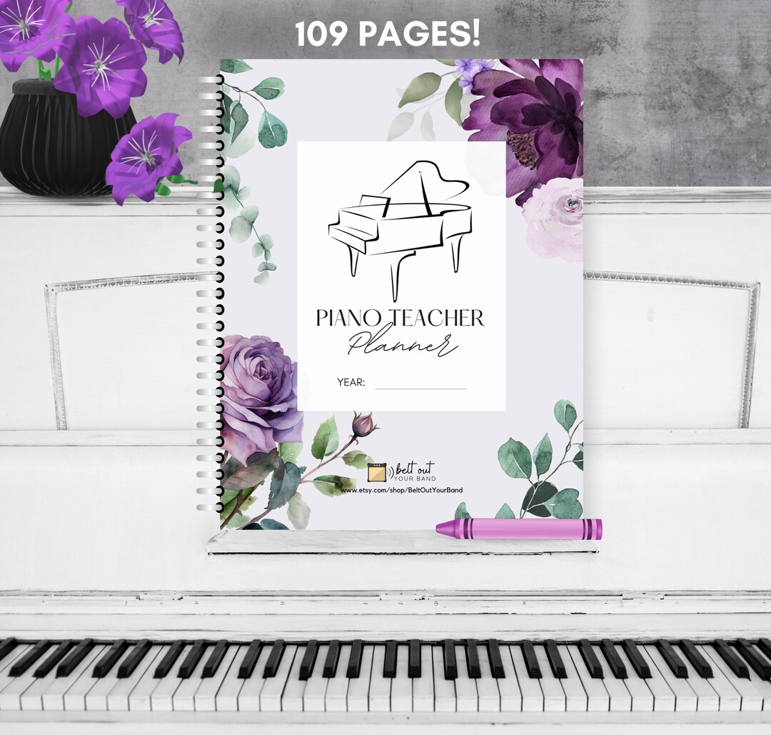Piano Teacher Printable Planner - Purple Floral - Etsy