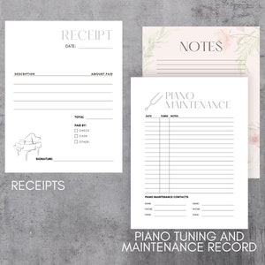 Piano Teacher Printable Planner - Pink Floral | Daily, Weekly, Monthly ...