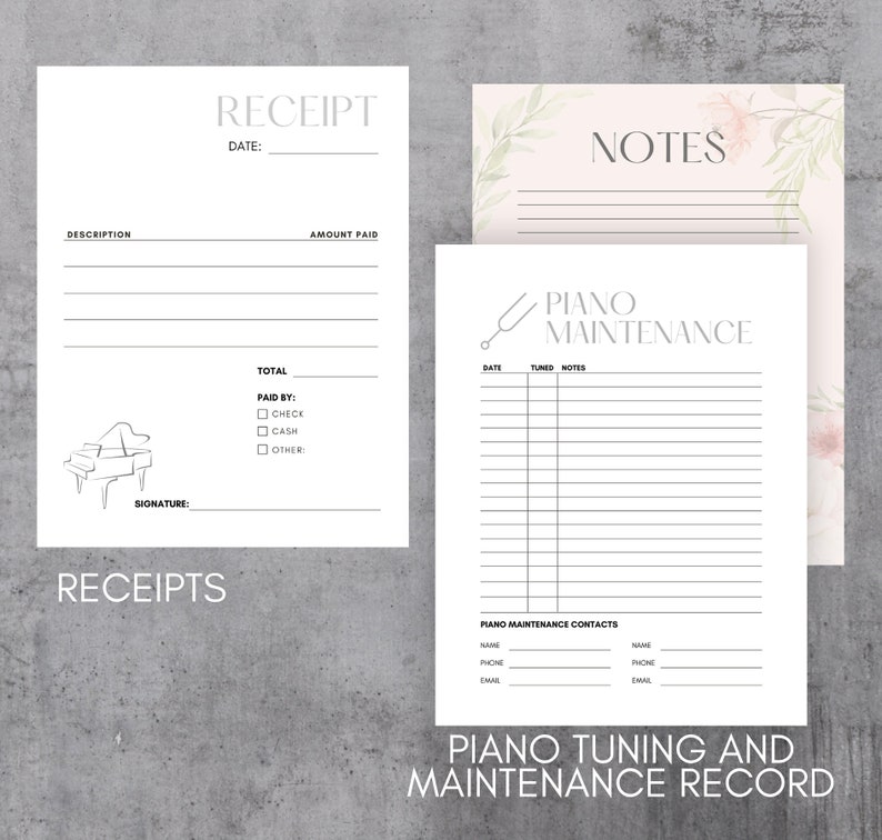 Piano Teacher Printable Planner - Pink Floral | Daily, Weekly, Monthly ...