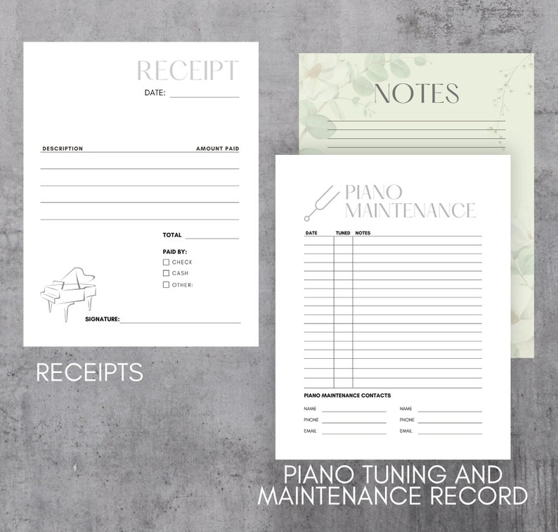 Piano Teacher Printable Planner - Green Floral - Etsy