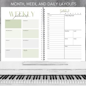 Piano Teacher Printable Planner - Green Floral - Etsy