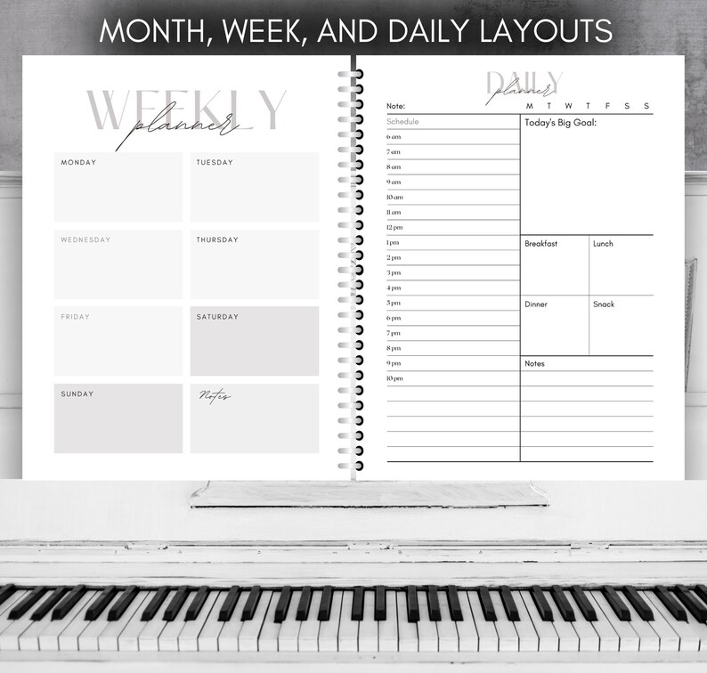 Piano Teacher Printable Planner - Minimalist - Etsy