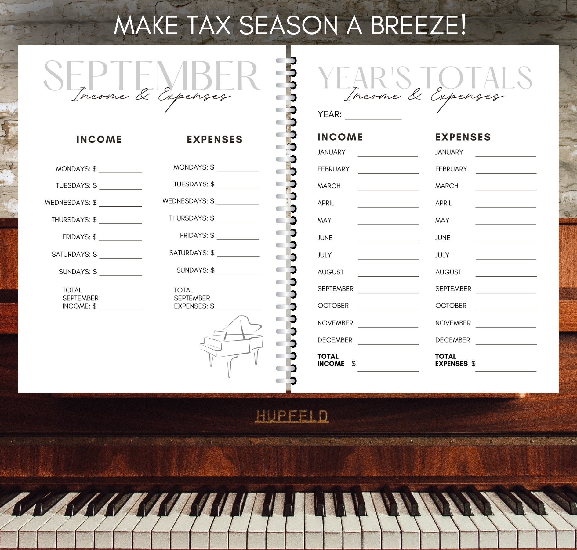 Piano Teacher Printable Planner - Etsy