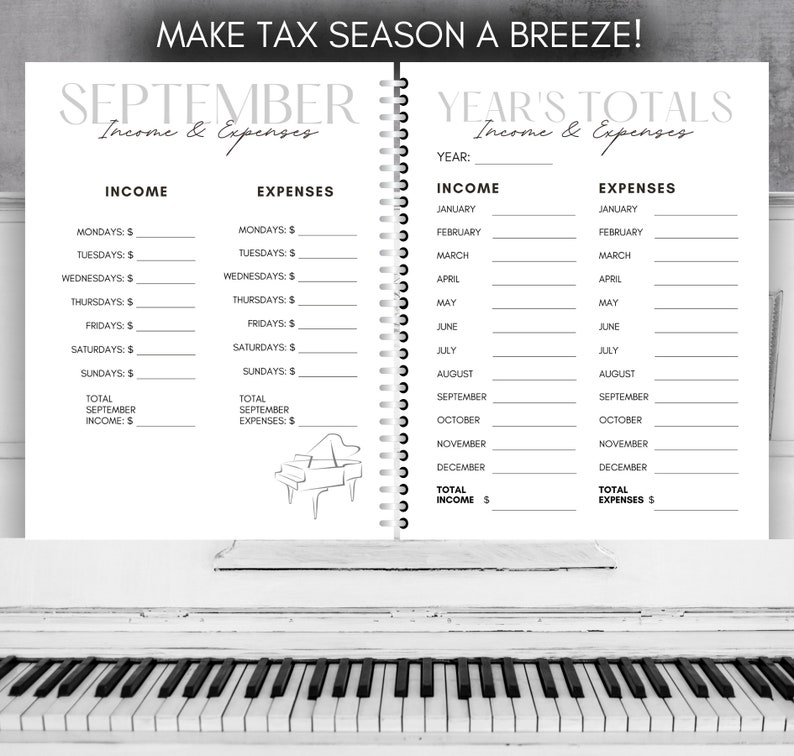 Piano Teacher Printable Planner - Minimalist - Etsy