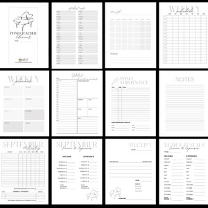 Piano Teacher Printable Planner - Minimalist - Etsy