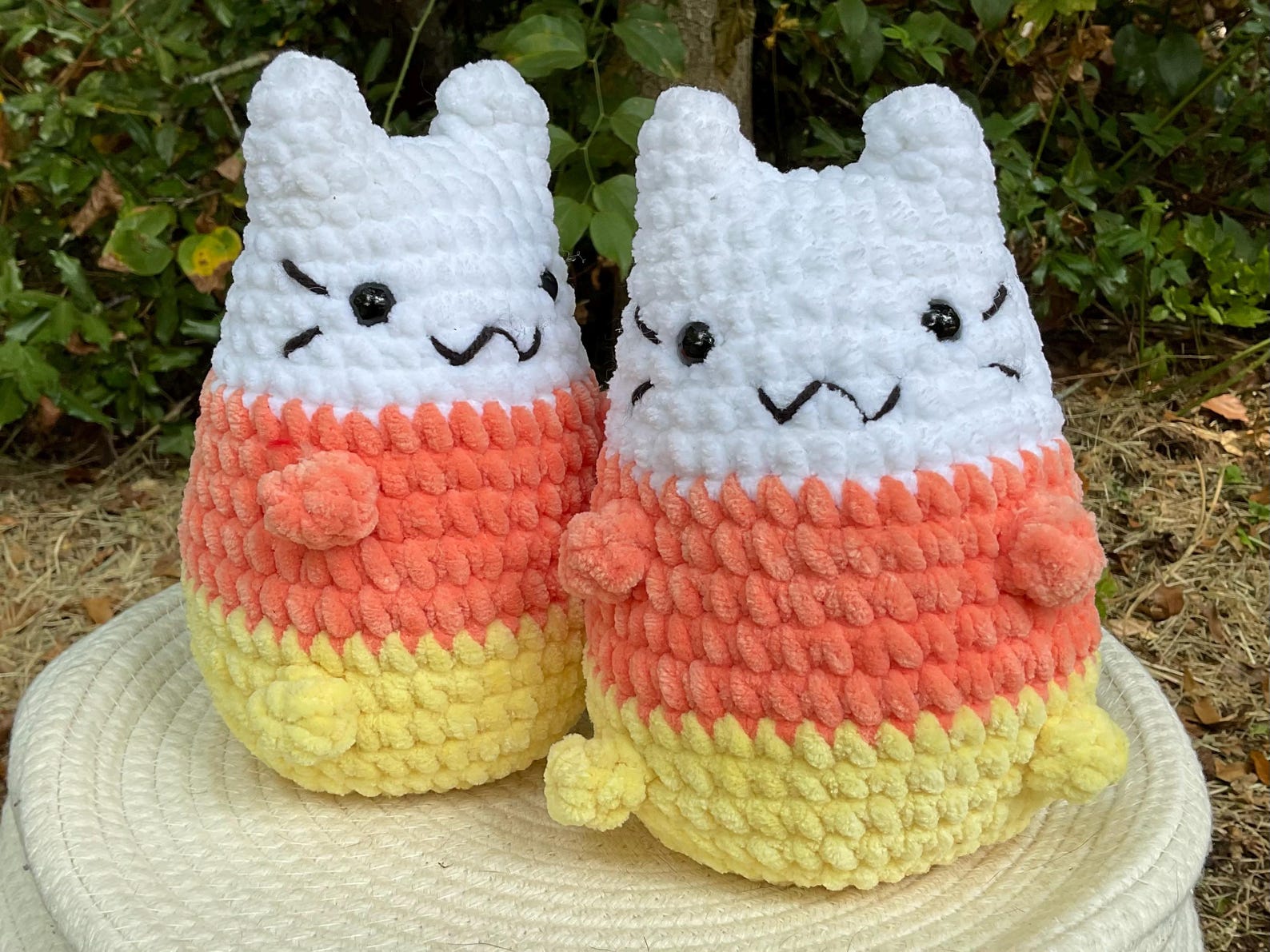 Candy Corn Cat Plushie Crocheted - Etsy