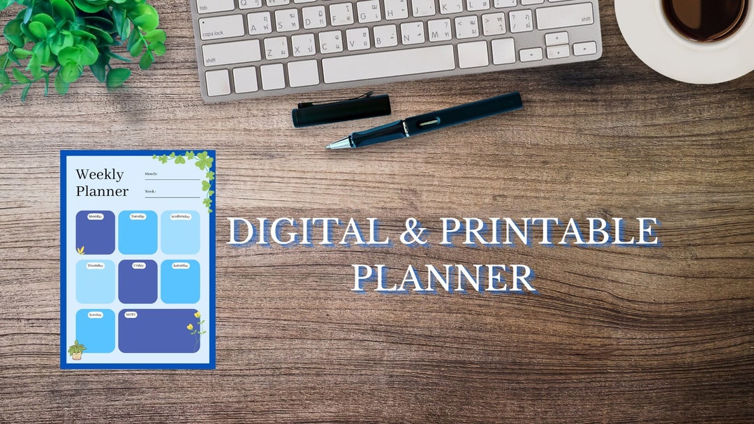 Weekly Planner Blue Aesthetic Printable / Weekly Planner Blue Aesthetic ...