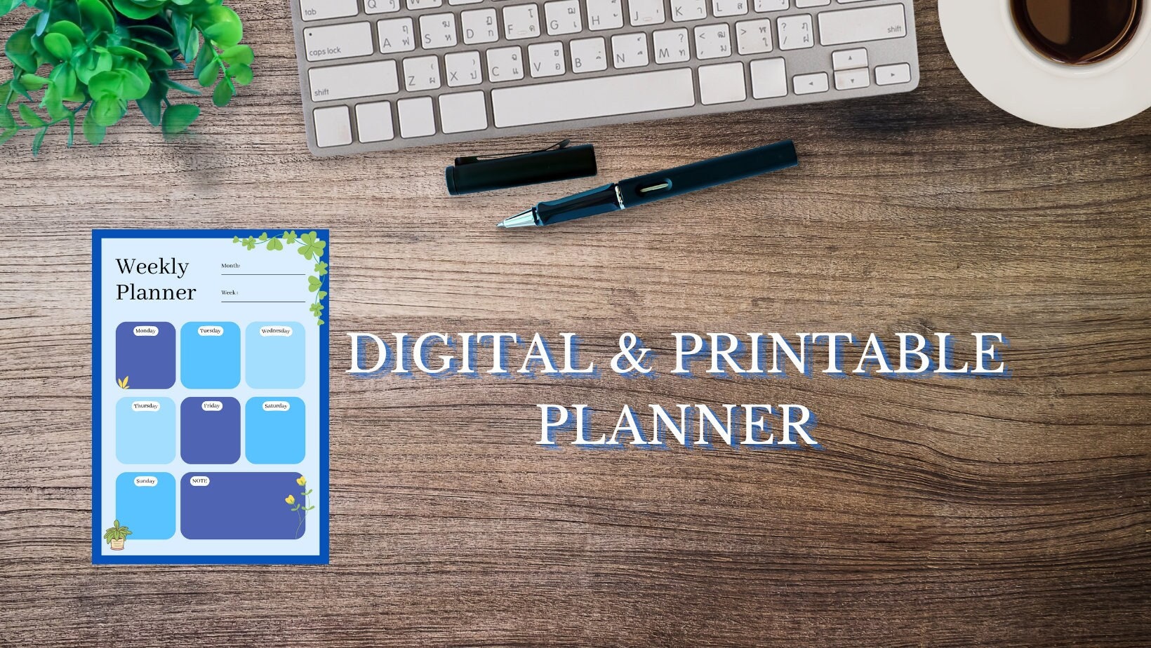 Weekly Planner Blue Aesthetic Printable / Weekly Planner Blue Aesthetic ...