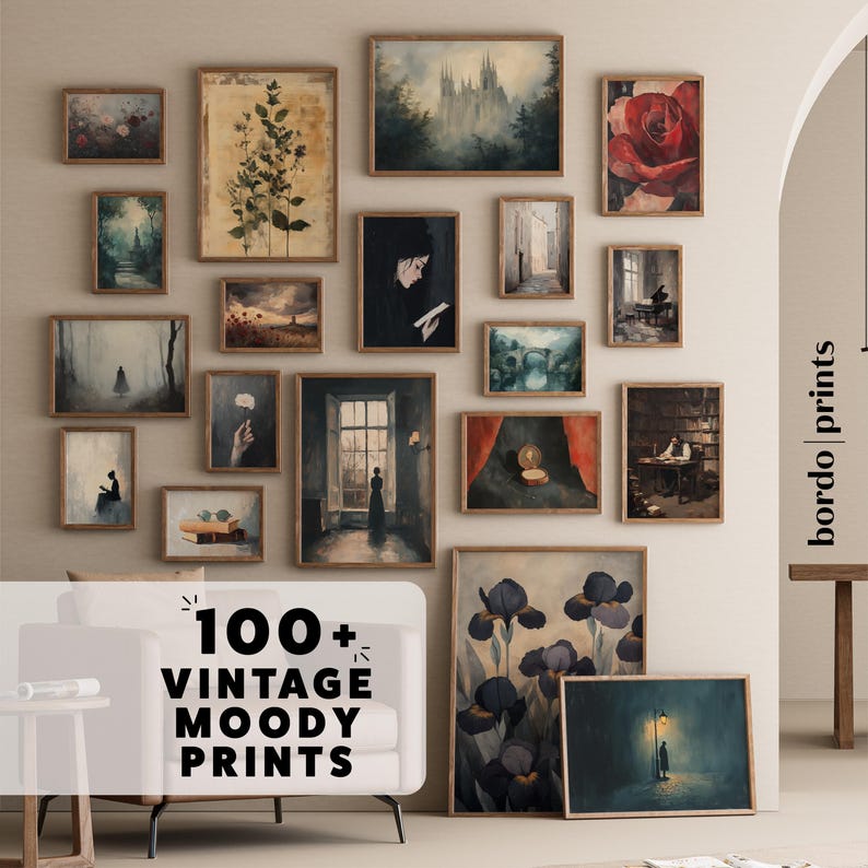 Vintage Moody Prints | Dark Academia Decor | Fall Hosting Decor Rustic ...