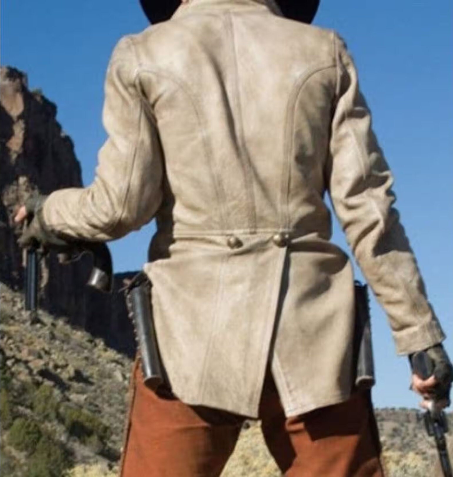 310 to Yuma Charlie Prince Jacket Costume Distressed Wax Tailcoat Real ...