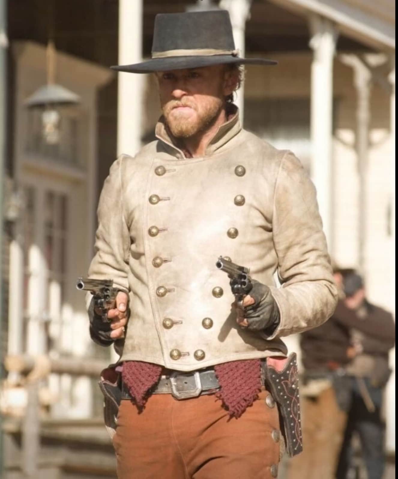 310 to Yuma Charlie Prince Jacket Costume Distressed Wax Tailcoat Real ...