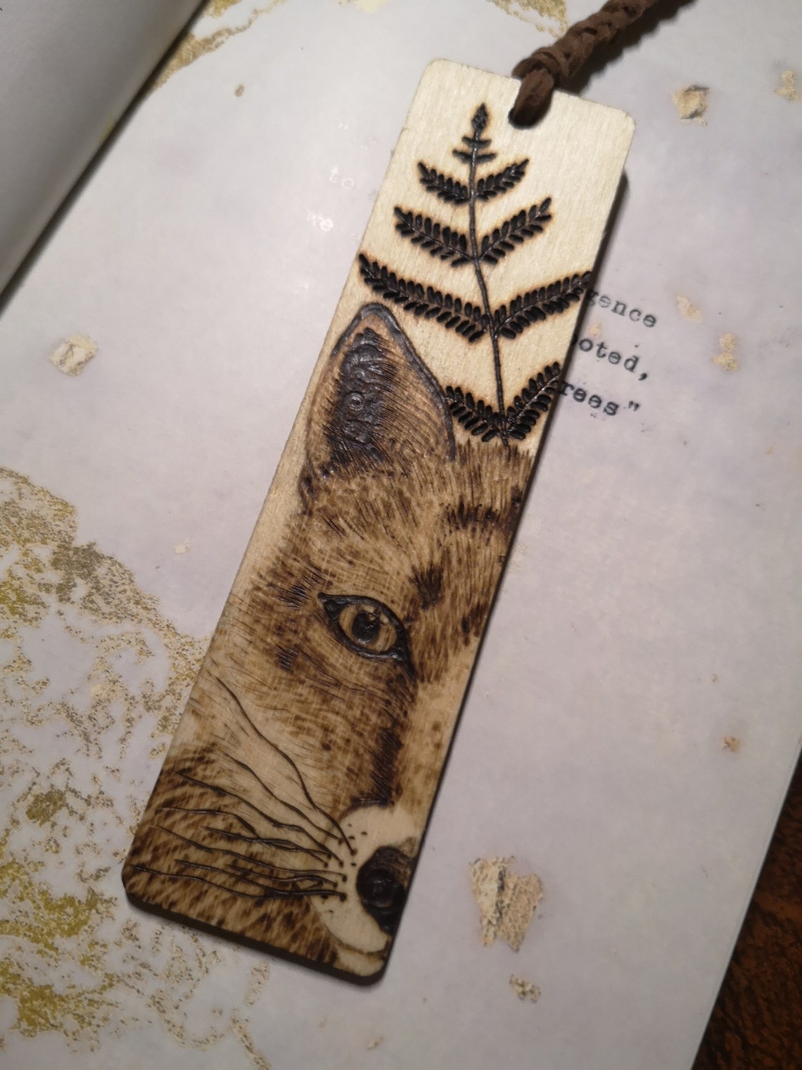 Woodland Animal Wooden Bookmark Badger Fox Stoat Owl - Etsy UK